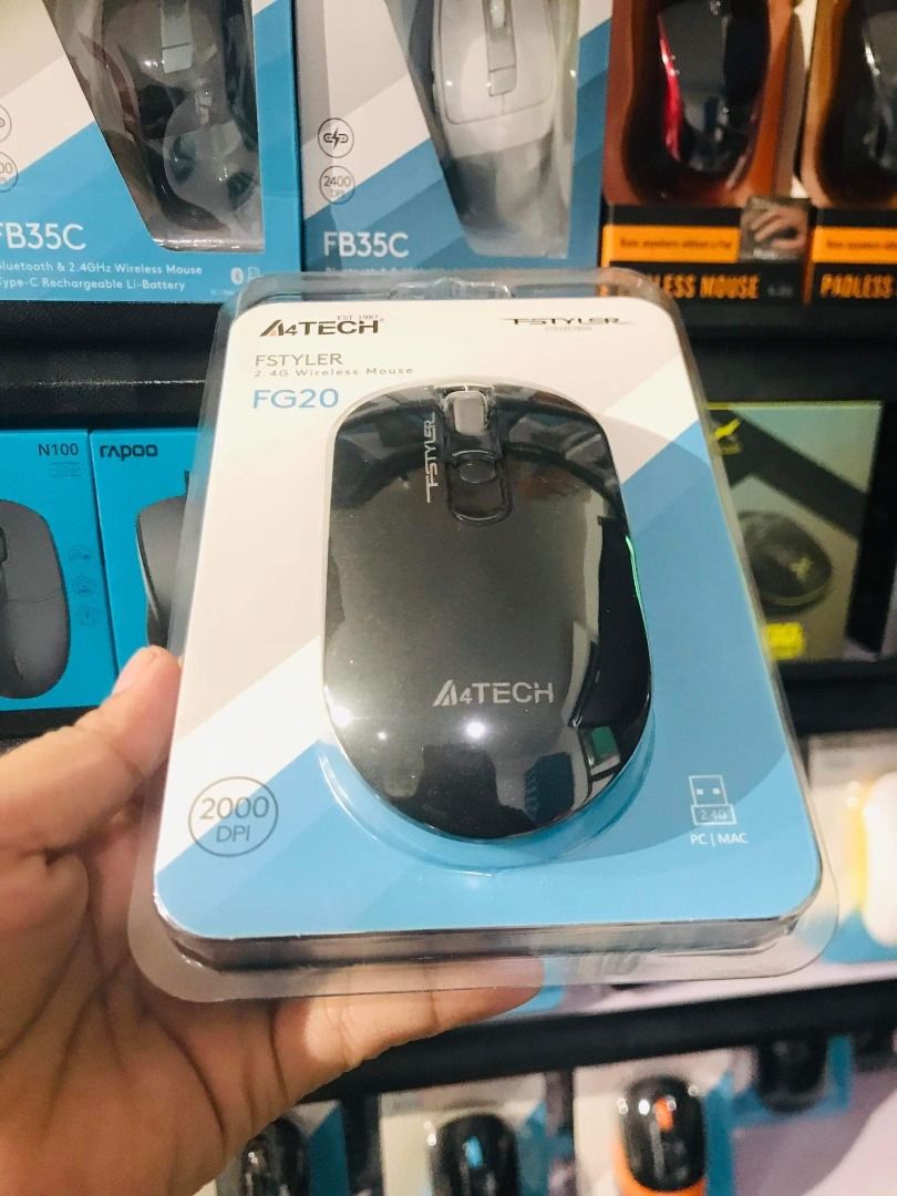 A4Tech Fstyler FG20 Wireless Mouse Grey, Computers & Tech, Parts ...
