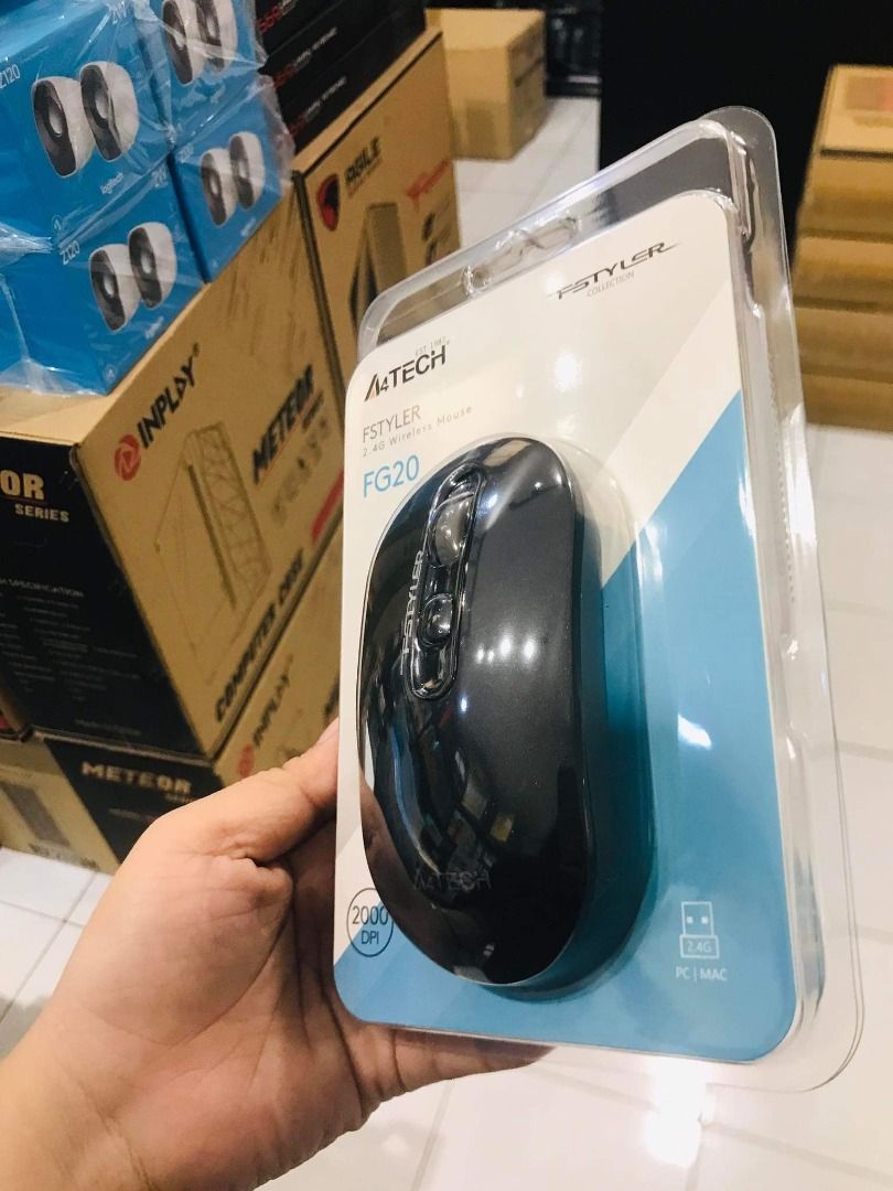 A4Tech Fstyler FG20 Wireless Mouse Grey, Computers & Tech, Parts ...
