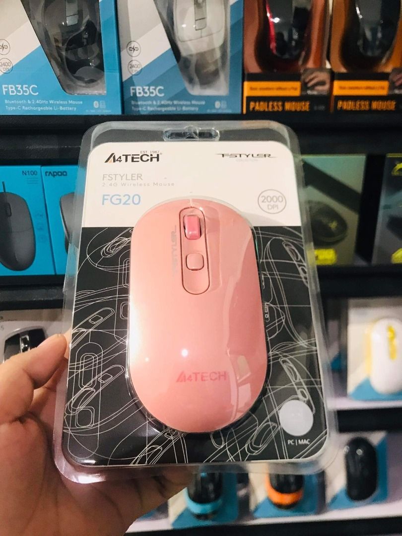 A4Tech Fstyler FG20 Wireless Mouse Pink, Computers & Tech, Parts ...
