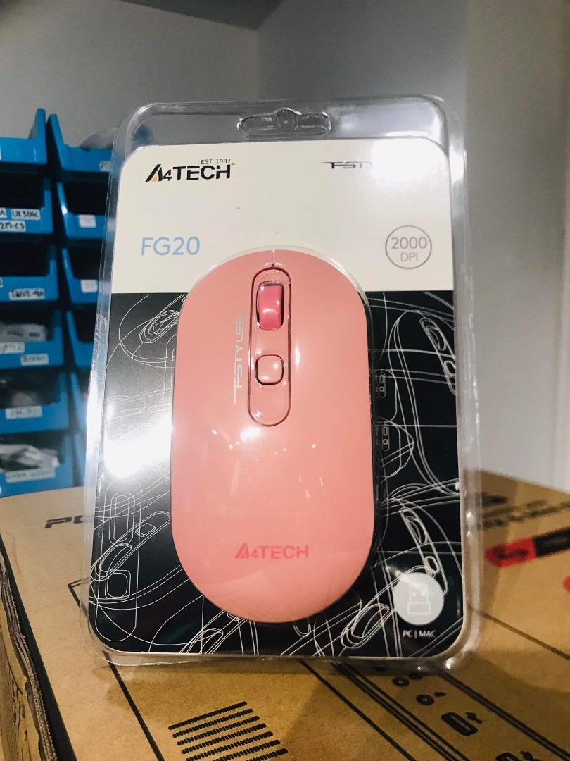 A4Tech Fstyler FG20 Wireless Mouse Pink, Computers & Tech, Parts ...