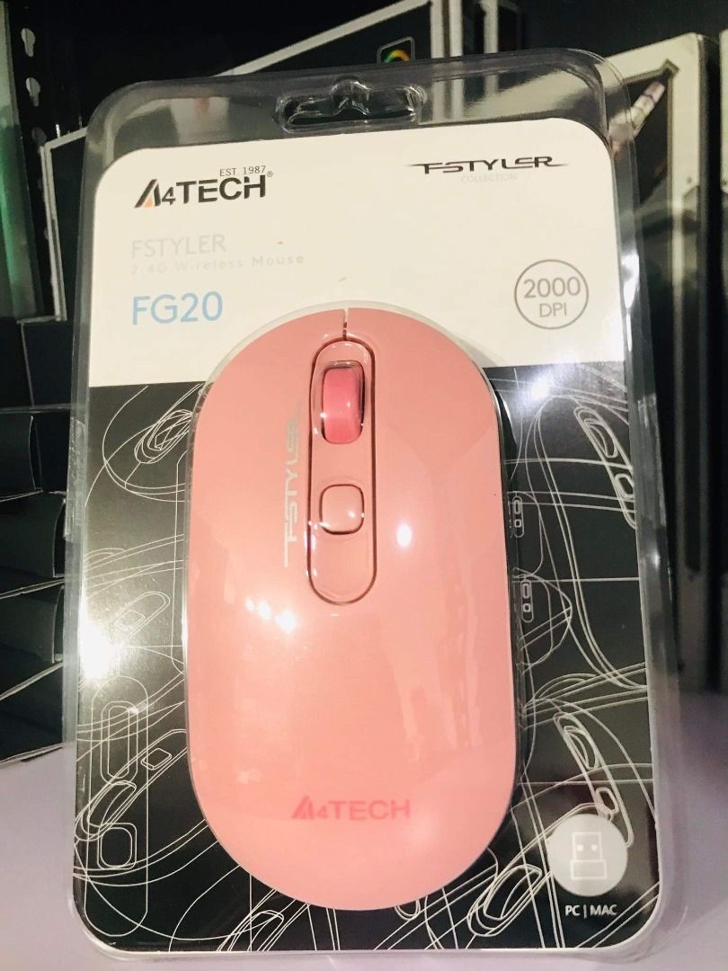 A4Tech Fstyler FG20 Wireless Mouse Pink, Computers & Tech, Parts ...