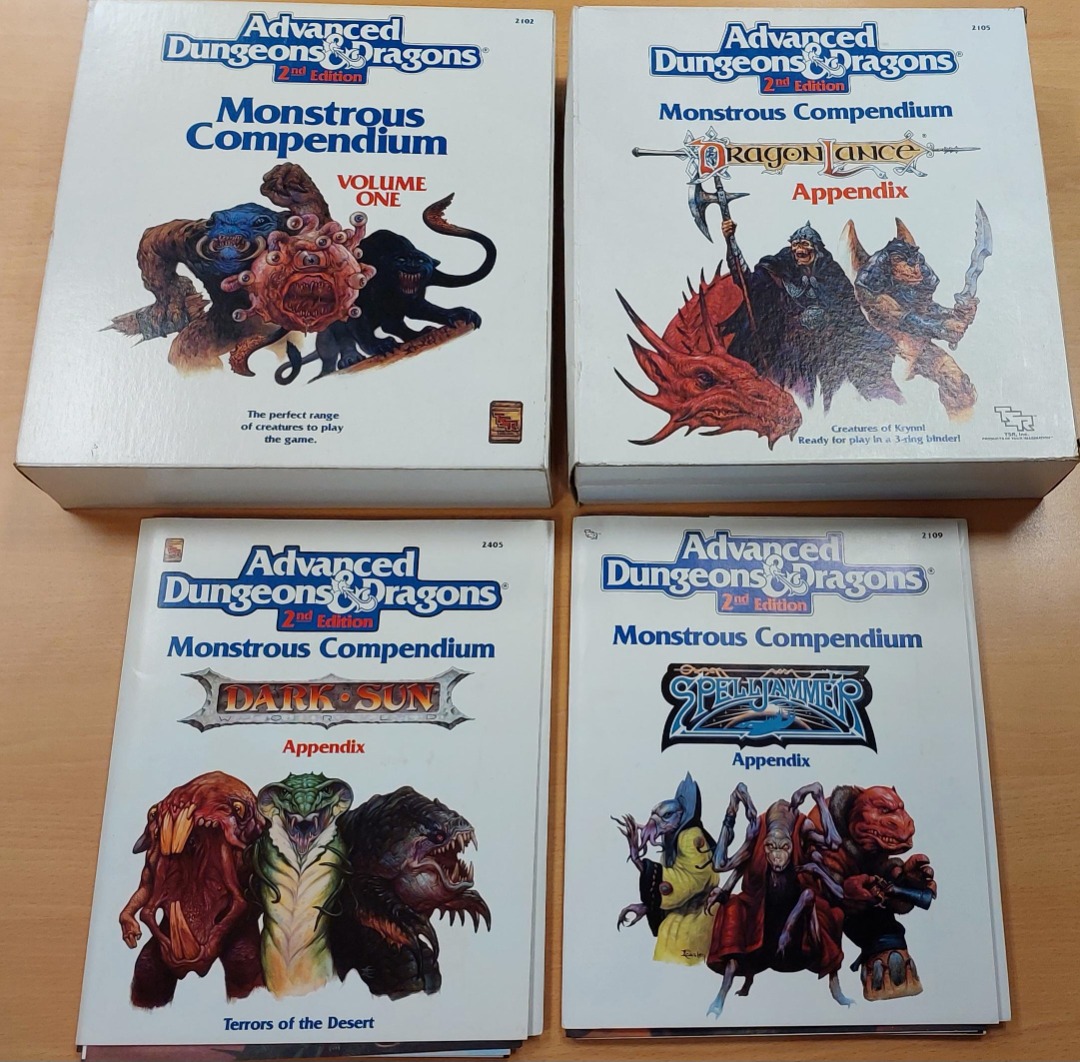 AD&D Monstrous Compendium & 3 Appendices, Hobbies & Toys, Toys & Games ...