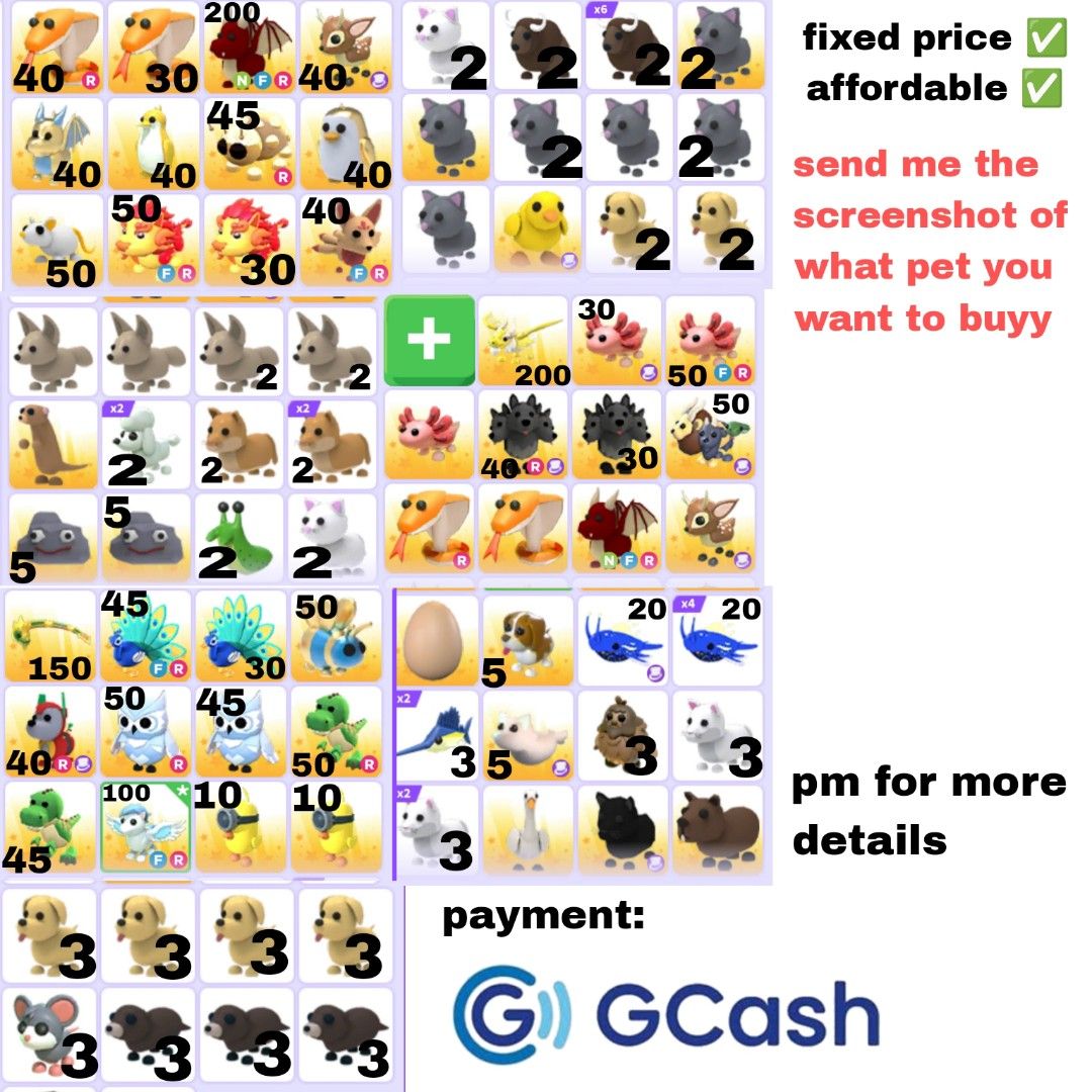 Adopt Me Cheap Pets UPDATED!!, Hobbies & Toys, Toys & Games on Carousell