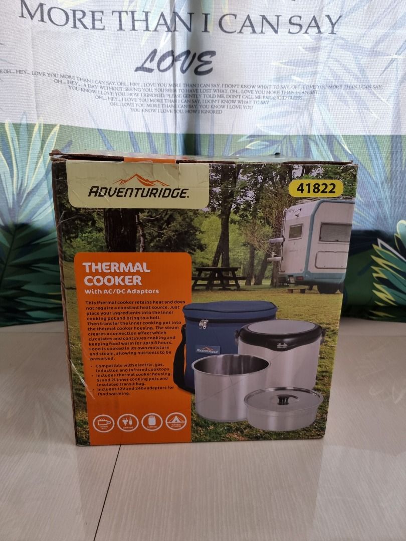 ADVENTURIDGE Thermal Cooker Thermo Pot Car Camping Cooker with 12V ...