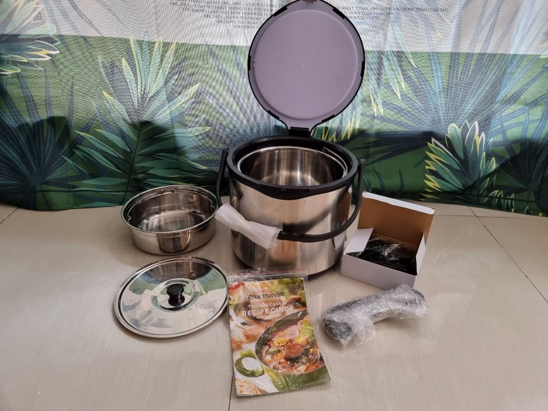 ADVENTURIDGE Thermal Cooker Thermo Pot Car Camping Cooker with 12V ...