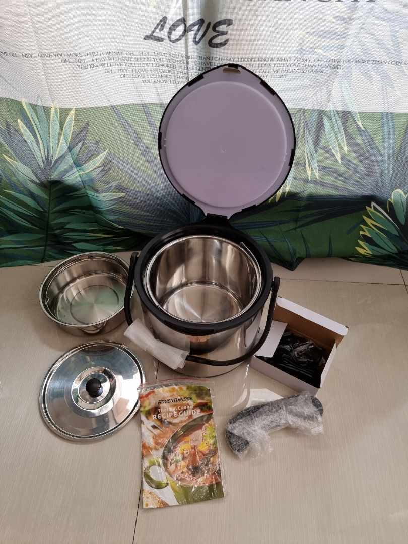 ADVENTURIDGE Thermal Cooker Thermo Pot Car Camping Cooker with 12V ...