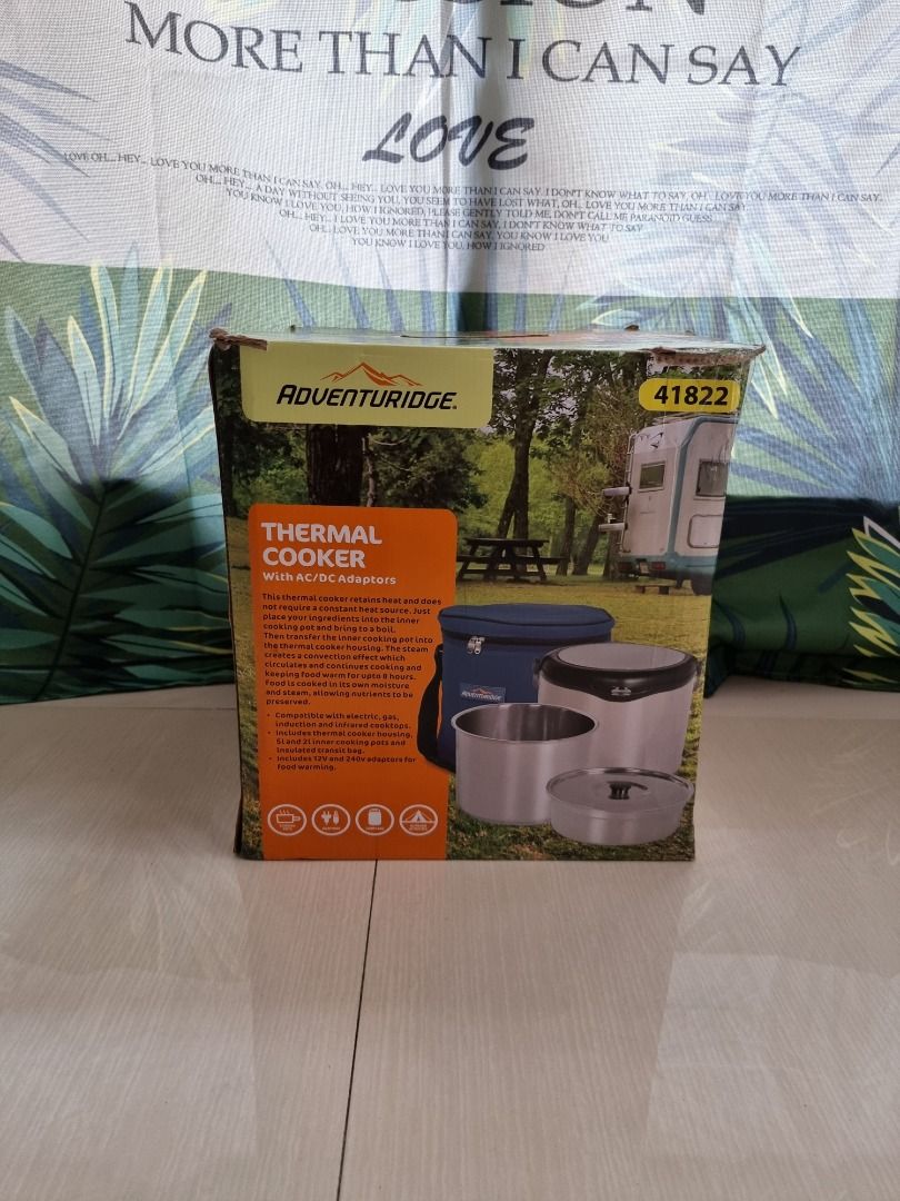 ADVENTURIDGE Thermal Cooker Thermo Pot Car Camping Cooker with 12V ...
