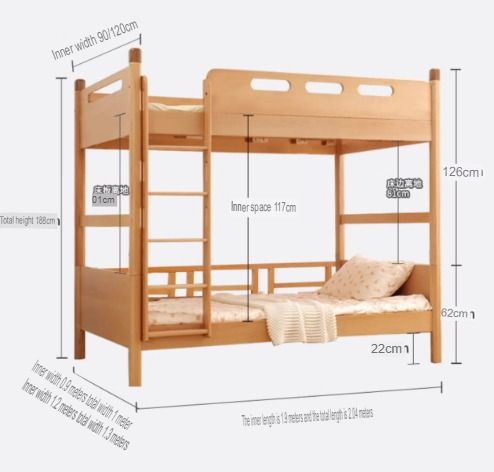 All solid wood upper and lower bunks simple upper and lower with the ...
