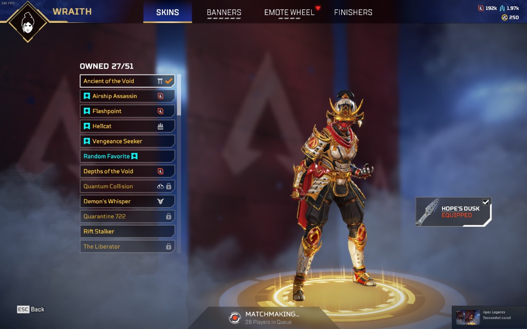 Apex Legends Wraith heirloom account, Video Gaming, Gaming Accessories ...