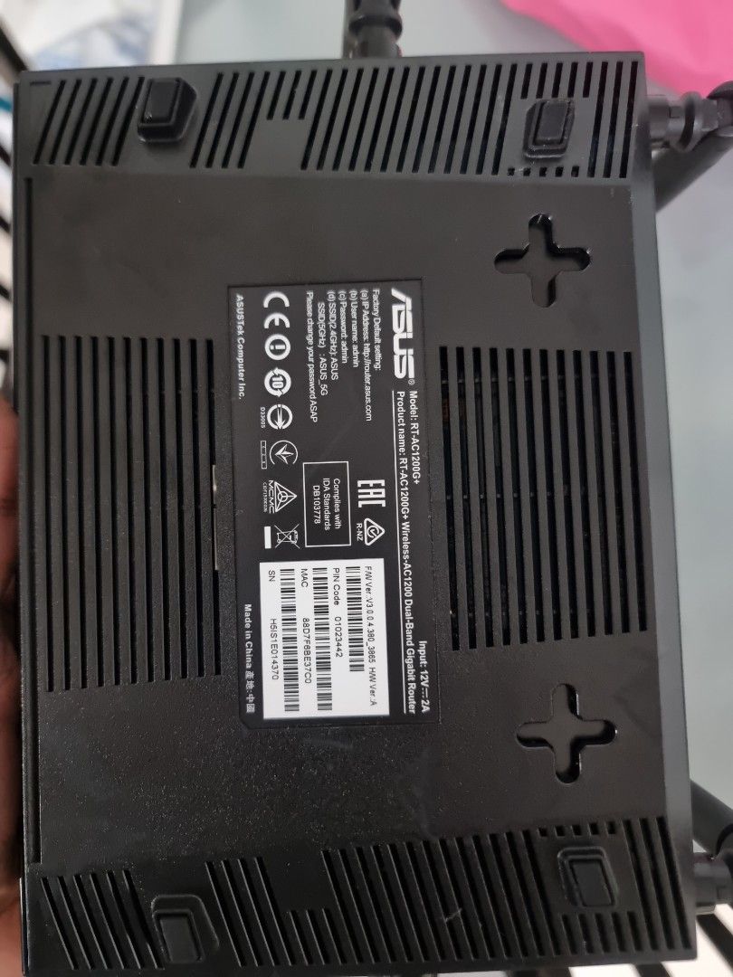 Asus RT-AC1200G+ router, Computers & Tech, Parts & Accessories ...