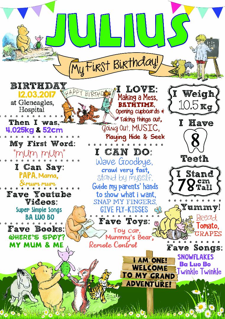 BIRTHDAY MEMORY BOARD - DIGITAL COPY, Babies & Kids, Baby Nursery ...