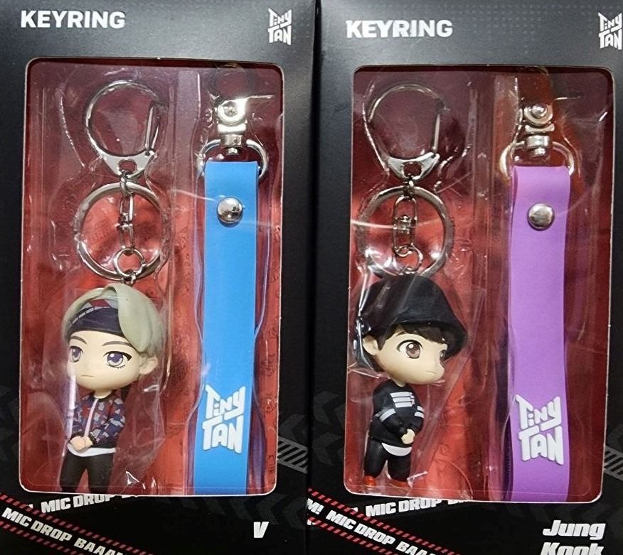 BNIB BTS TinyTAN Figure Keyring Mic Drop Jungkook | V / Taehyung | Pop Up | Map of the Soul ...