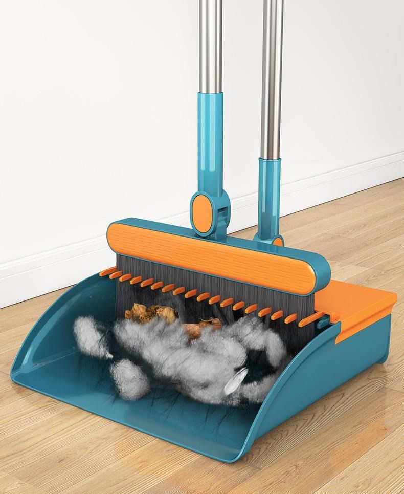 Broom set two-piece folding broom soft bristle sweeping wiper broom ...