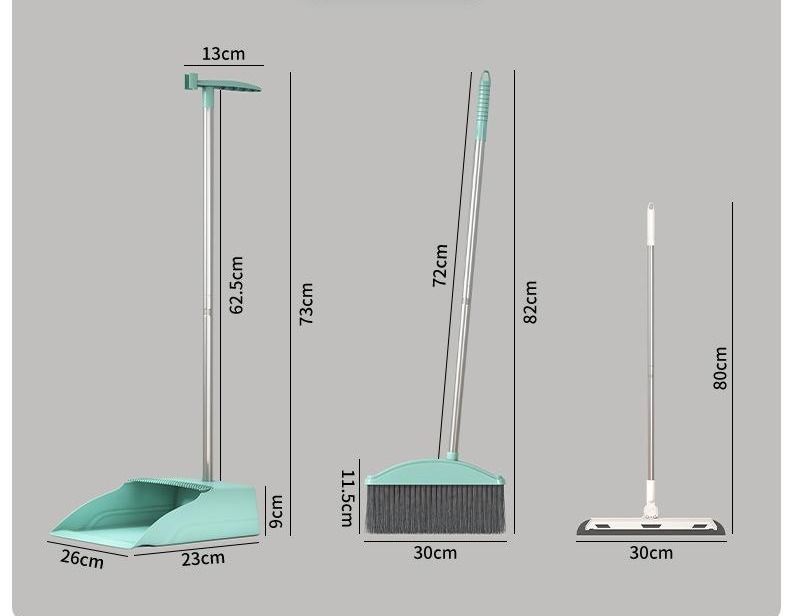 Broom set two-piece folding broom soft bristle sweeping wiper broom ...