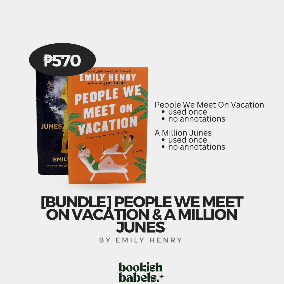 Bundle People We Meet On Vacation And A Million Junes By Emily Henry On Carousell