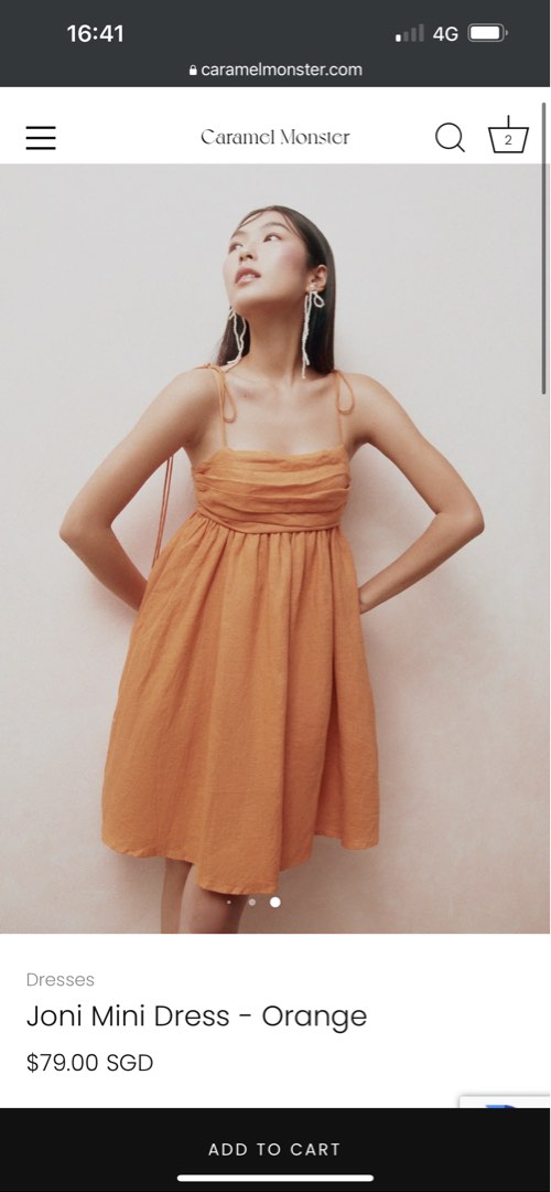 Caramel Monster Joni Orange, Women's Fashion, Dresses & Sets, Dresses ...