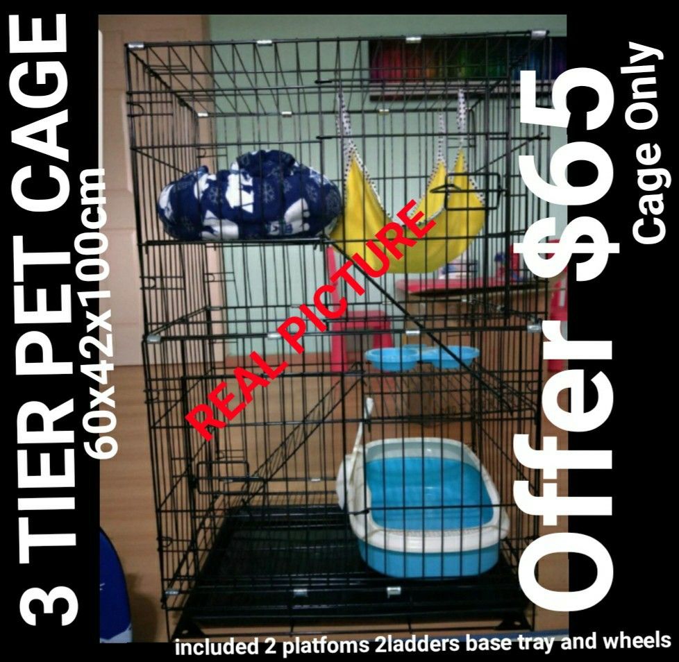 Cat cage 3 tier cage Foldable Brand New In Box Just Cage $65, Pet ...