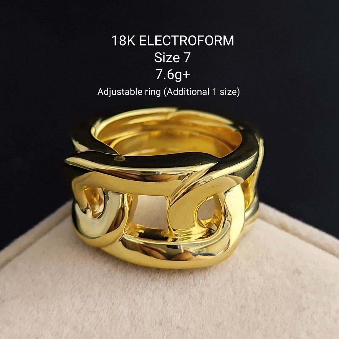 Chunky Rings Electroform 18k Gold, Women's Fashion, Jewelry & Organizers, Rings on Carousell