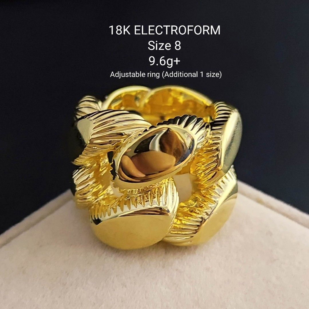 Chunky Rings Electroform 18k Gold, Women's Fashion, Jewelry ...
