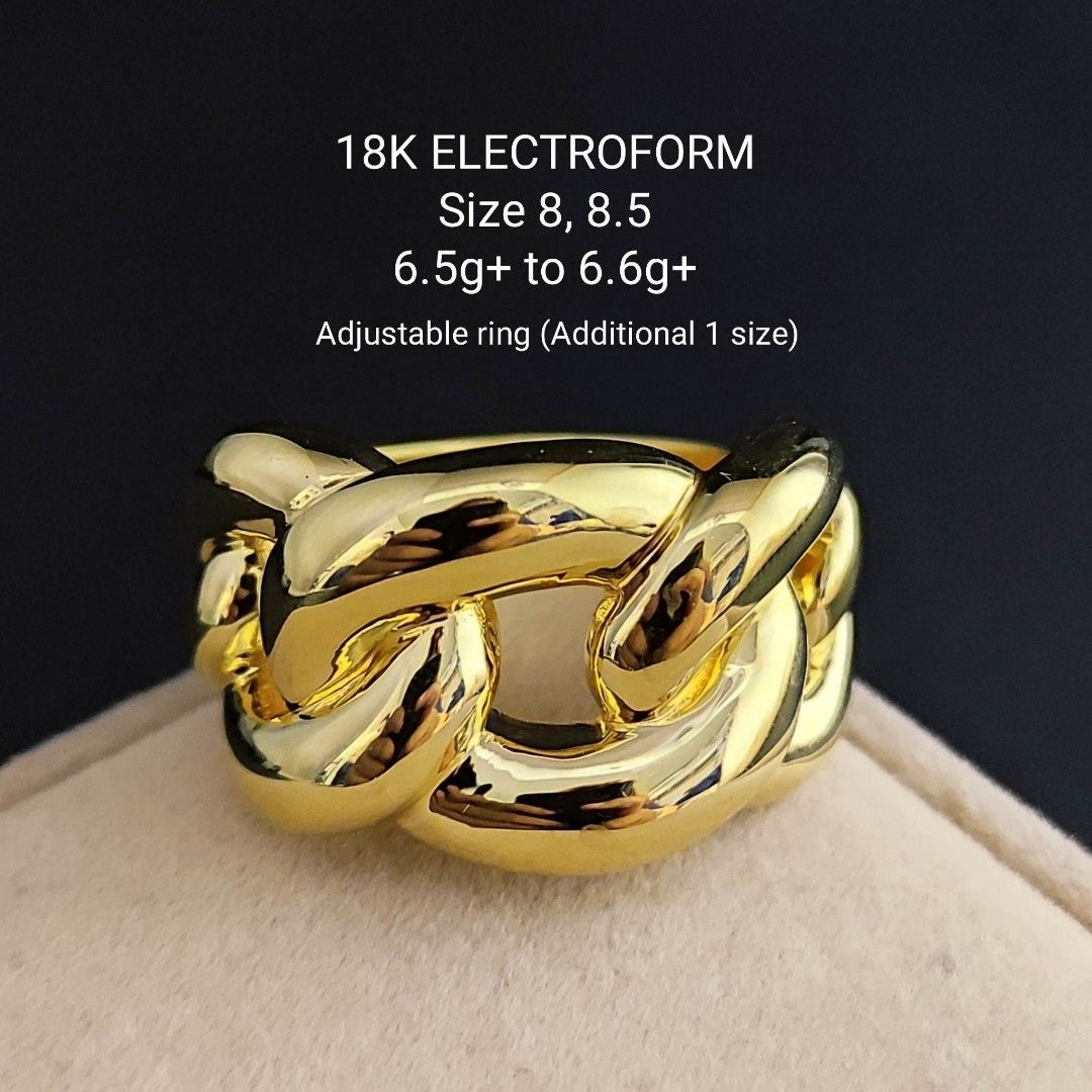 Chunky Rings Electroform 18k Gold, Women's Fashion, Jewelry & Organizers, Rings on Carousell