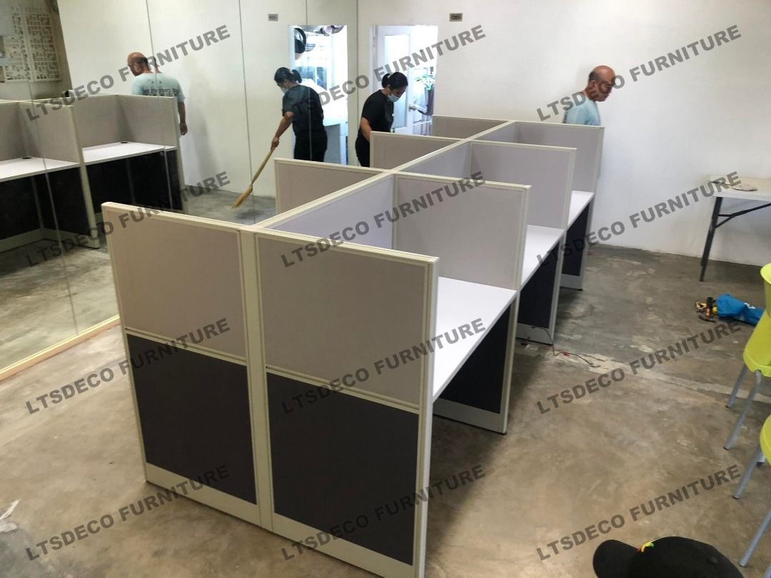 CUBICLE TABLE OFFICE PARTITION FULL FABRIC MODULAR TYPE FURNITURES ...