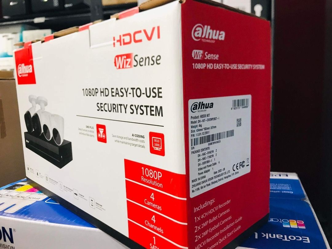 Dahua Wiz Sense 4 Channel Camera Kit 1x AI XVR 2x 2MP Bullet 2x 2MP ...