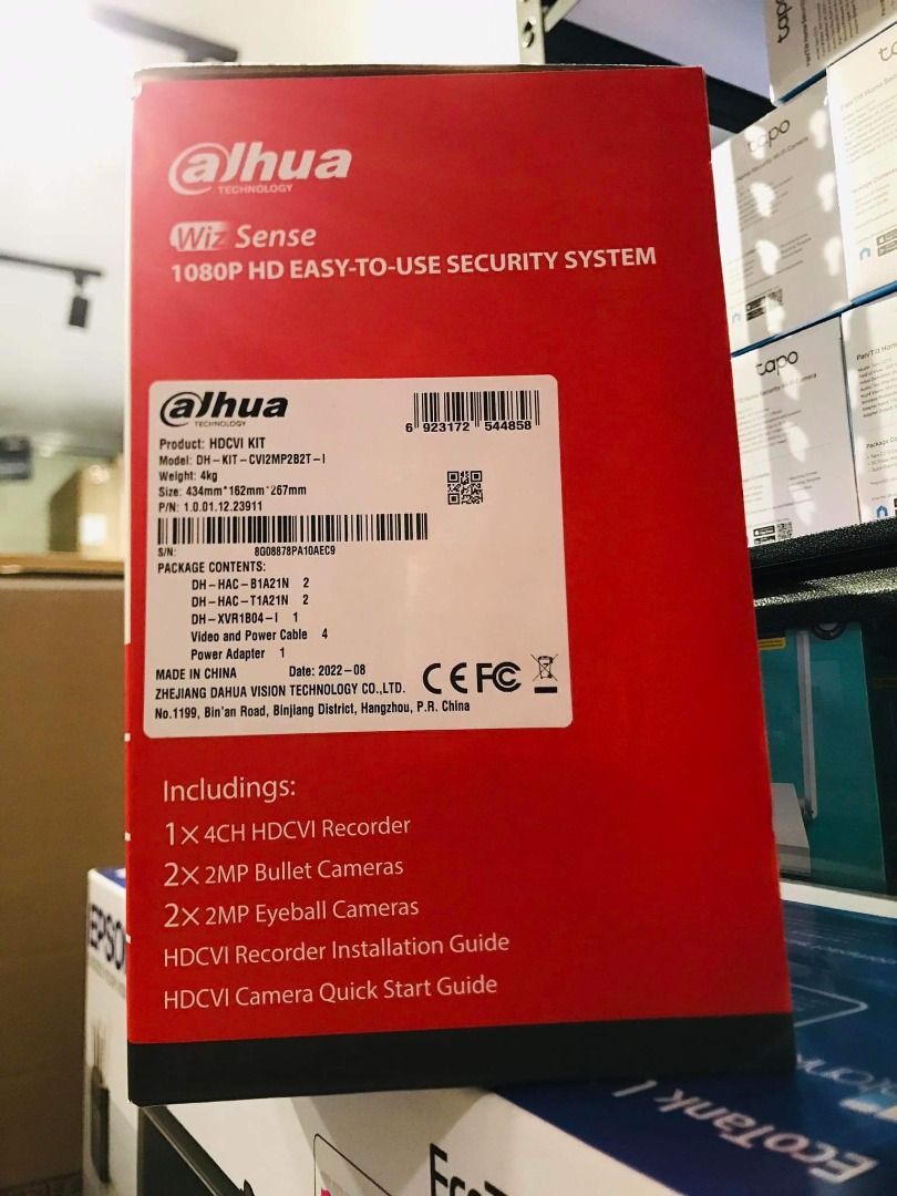 Dahua Wiz Sense 4 Channel Camera Kit 1x AI XVR 2x 2MP Bullet 2x 2MP ...