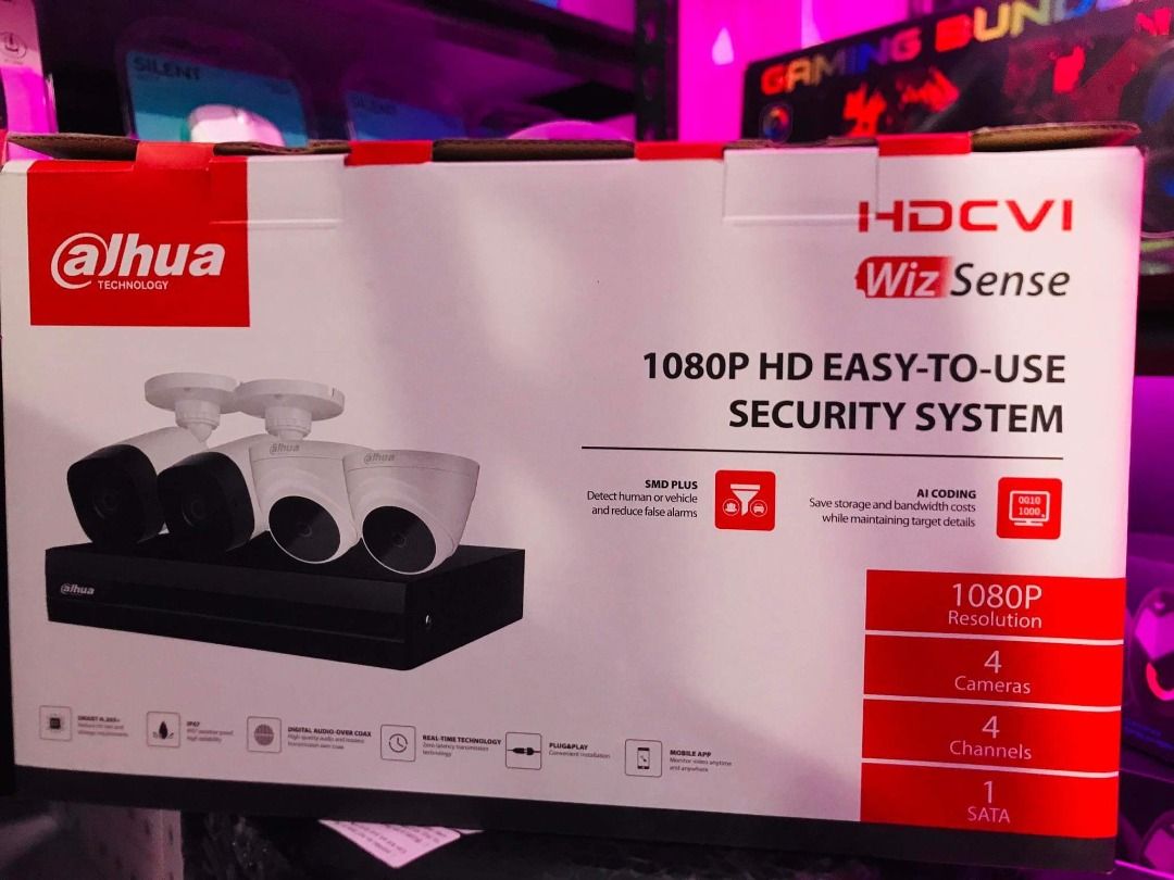 Dahua Wiz Sense 4 Channel Camera Kit 1x AI XVR 2x 2MP Bullet 2x 2MP ...