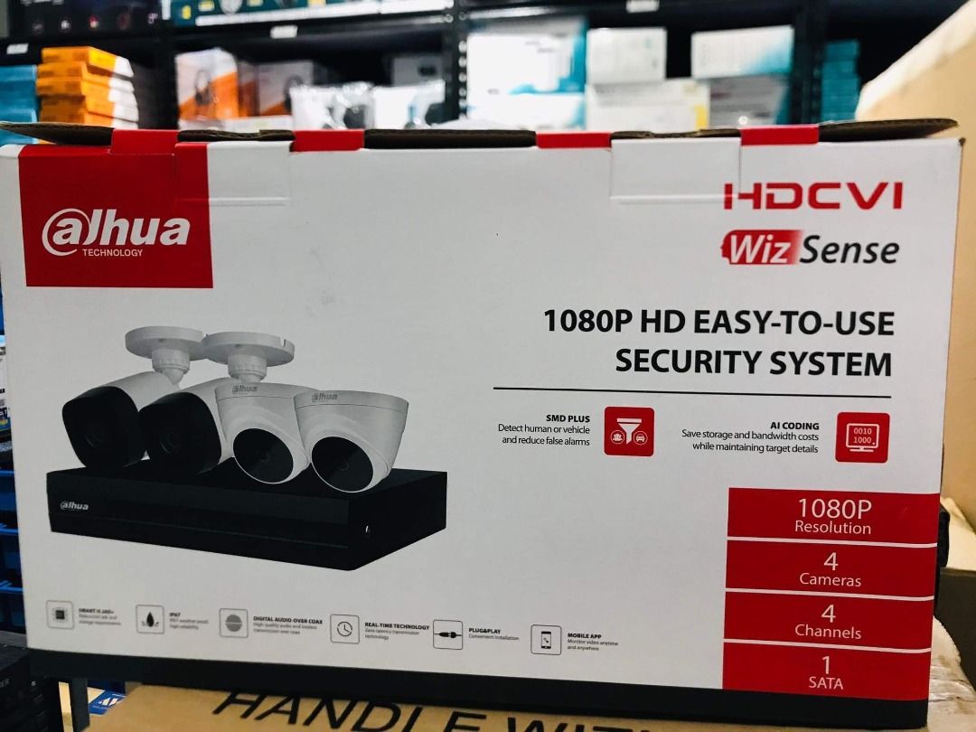 Dahua Wiz Sense 4 Channel Camera Kit 1x AI XVR 2x 2MP Bullet 2x 2MP ...
