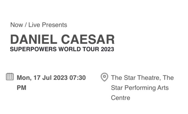 x1 Daniel Caesar Cat 4 Circle 1, Tickets & Vouchers, Event Tickets on ...