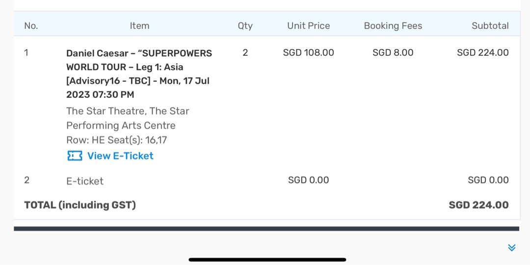 Daniel Caesar Superpowers Singapore Tickets, Tickets & Vouchers, Event Tickets on Carousell