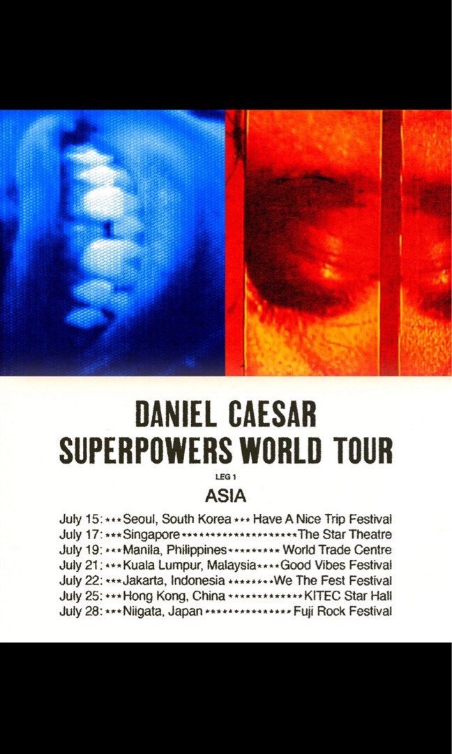 Daniel Caesar Superpowers Singapore Tickets, Tickets & Vouchers, Event Tickets on Carousell