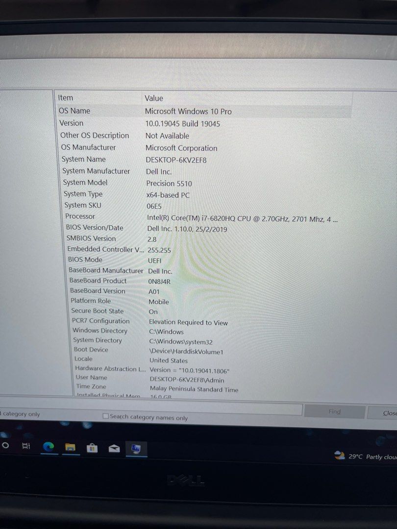 Dell Precision 5510 15.6 inch FHD display backlight Keyboard with i7 ...