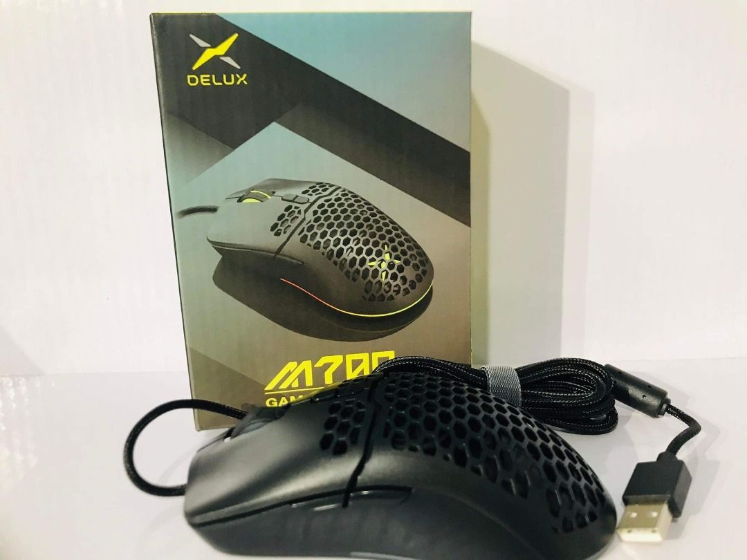 Delux M700A RGB Wired Gaming Mouse Honeycomb Design Black, Computers ...