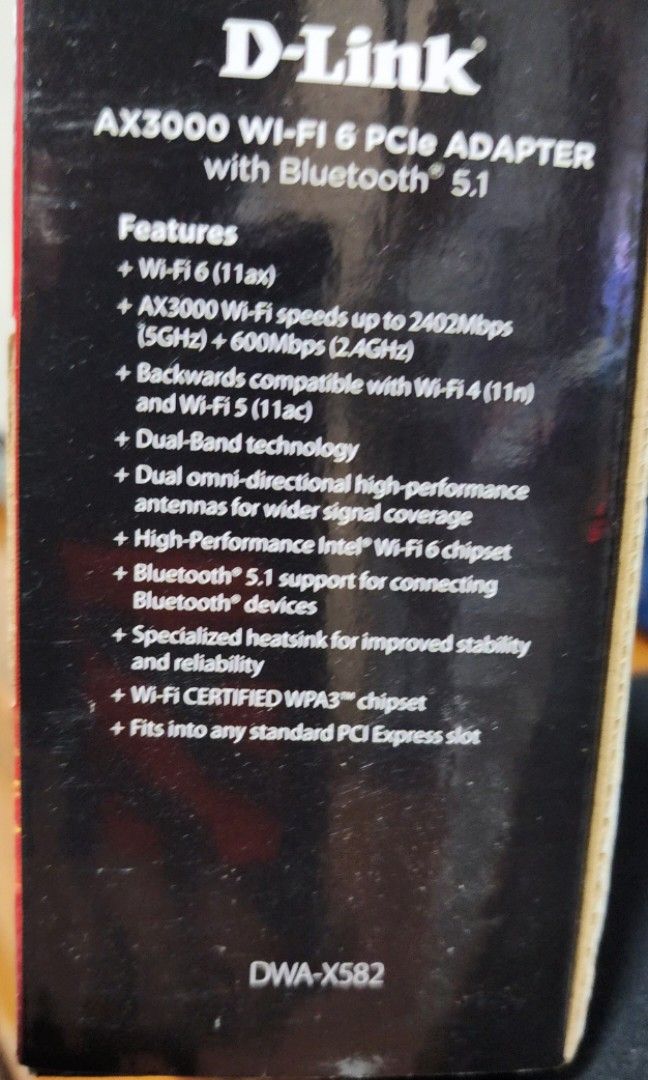 D-Link AX3000 Wi-fi 6 PCIe Adapter with Bluetooth 5.1, Computers & Tech ...