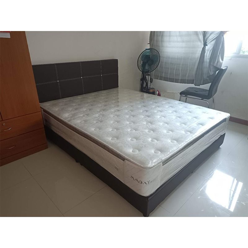 Double Single Bed Modern Simple Bed Apartment Bed Log bed frame ...