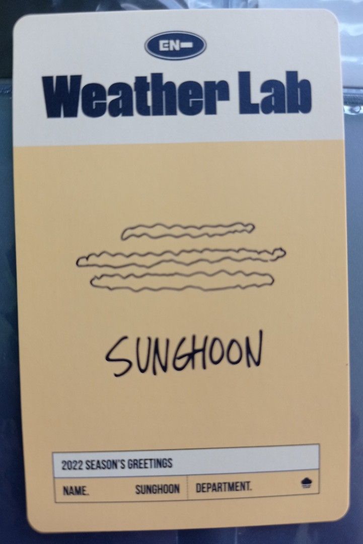 ENHYPEN Sunghoon pc weather lab, Hobbies & Toys, Memorabilia ...