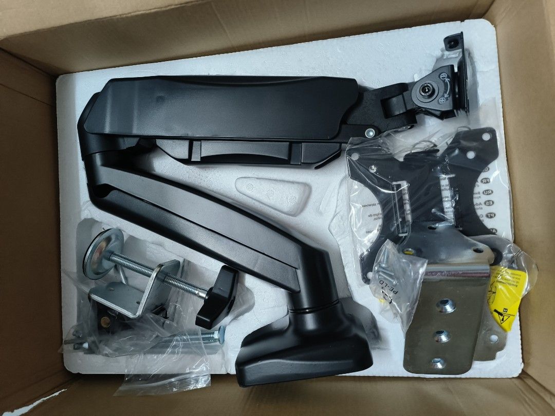 Eono Single Monitor Arm Desk Mount Height Adjustable Gas Spring Arm PC ...