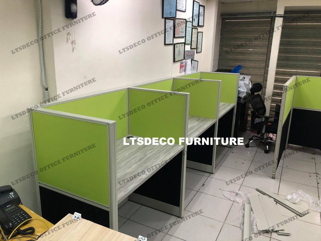 full fabric cubicle table office partition furniture on Carousell