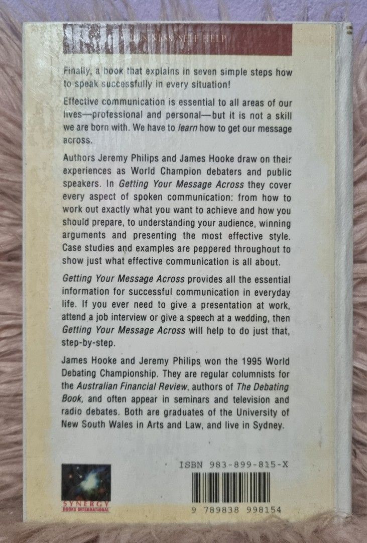 GETTING YOUR MESSAGE ACROSS (James Hooke & Jeremy Philips) on Carousell