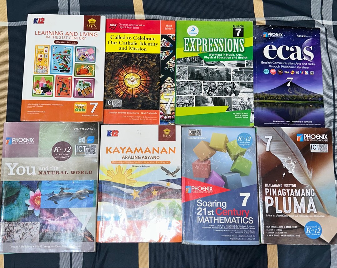 Grade 7 Books Complete Set from ICCS Cubao, Hobbies & Toys, Books ...