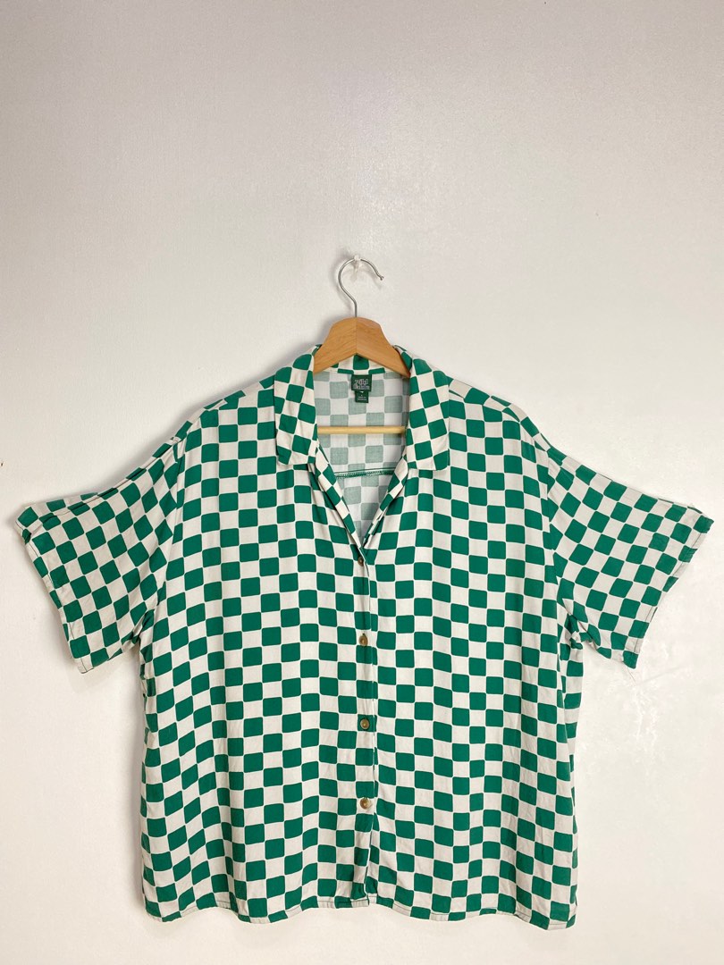 Green Checkerboard, Women's Fashion, Tops, Others Tops on Carousell