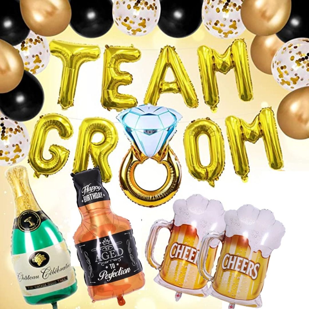 Groom to Be Decoration Set Whisky Balloon Beer Balloon Stag Party ...