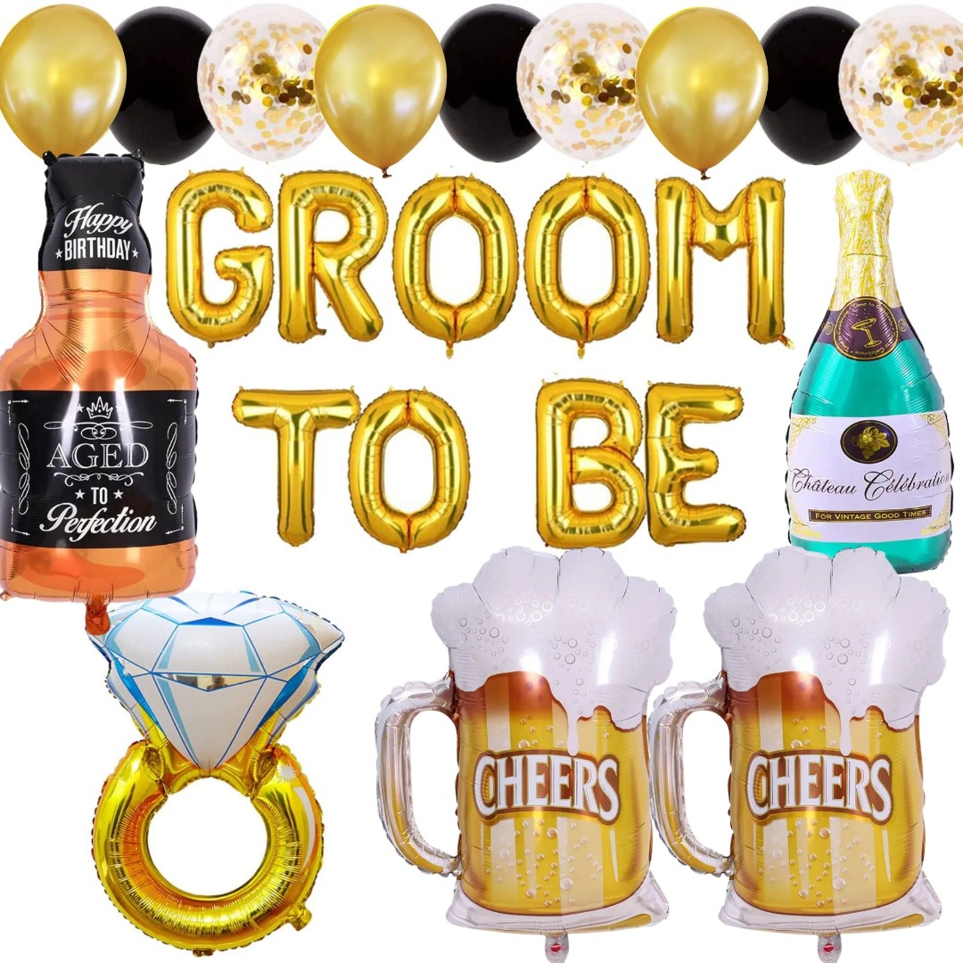 Groom to Be Decoration Set Whisky Balloon Beer Balloon Stag Party ...