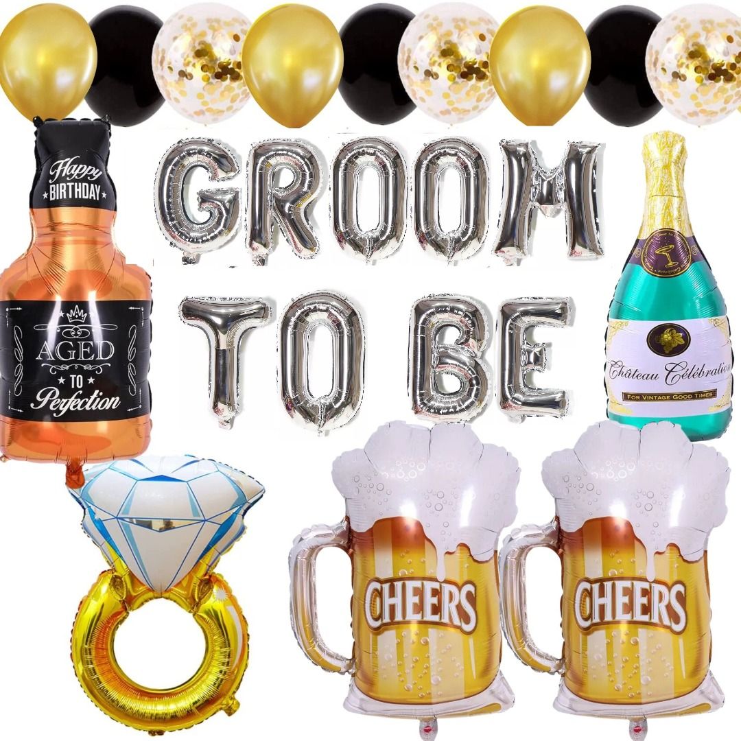 Groom to Be Decoration Set Whisky Balloon Beer Balloon Stag Party ...