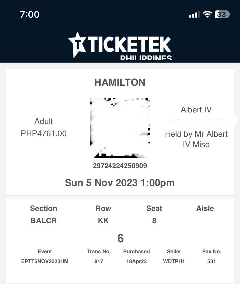 Hamilton in Manila ticket, Tickets & Vouchers, Event Tickets on Carousell