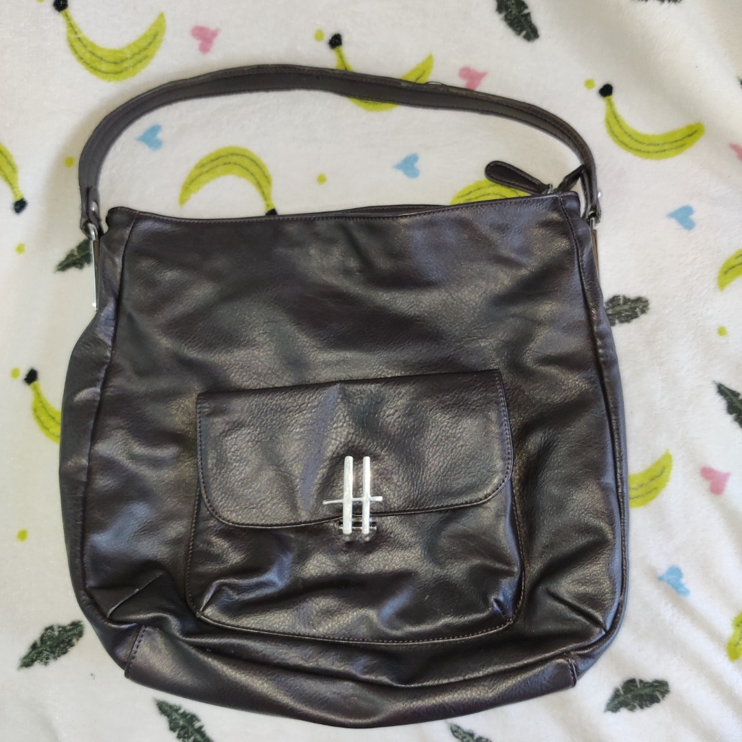Harrods - Brown Leather Tote Bag on Carousell