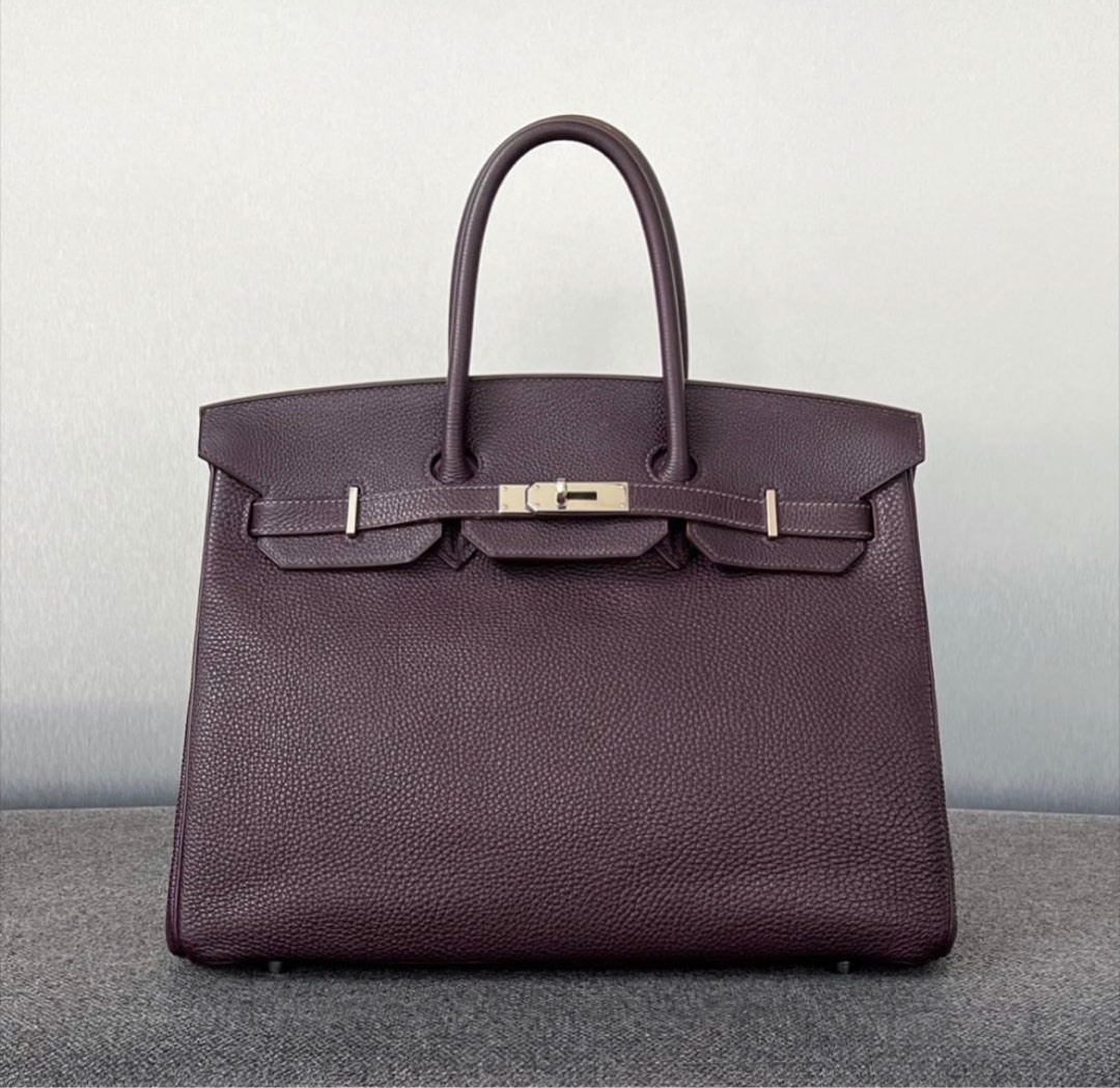 Hermes Birkin 35 Raisin Togo Phw, Luxury, Bags & Wallets on Carousell