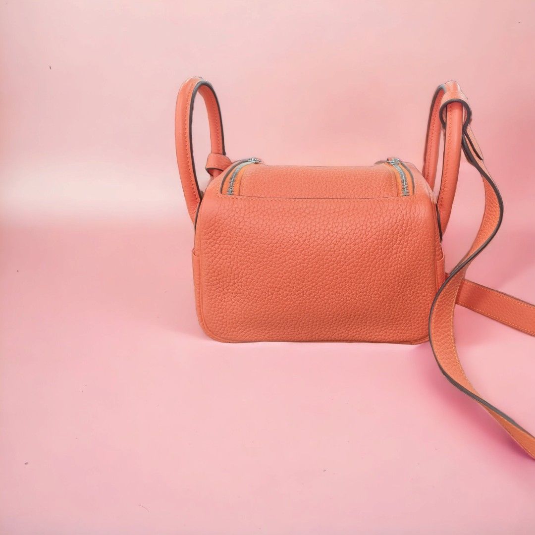 Hermes mini Lindy orange, Luxury, Bags & Wallets on Carousell