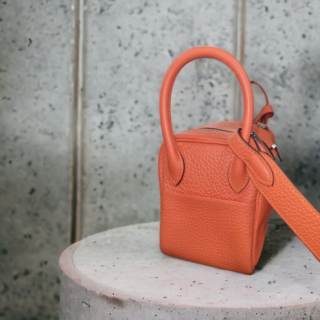 Hermes mini Lindy orange, Luxury, Bags & Wallets on Carousell